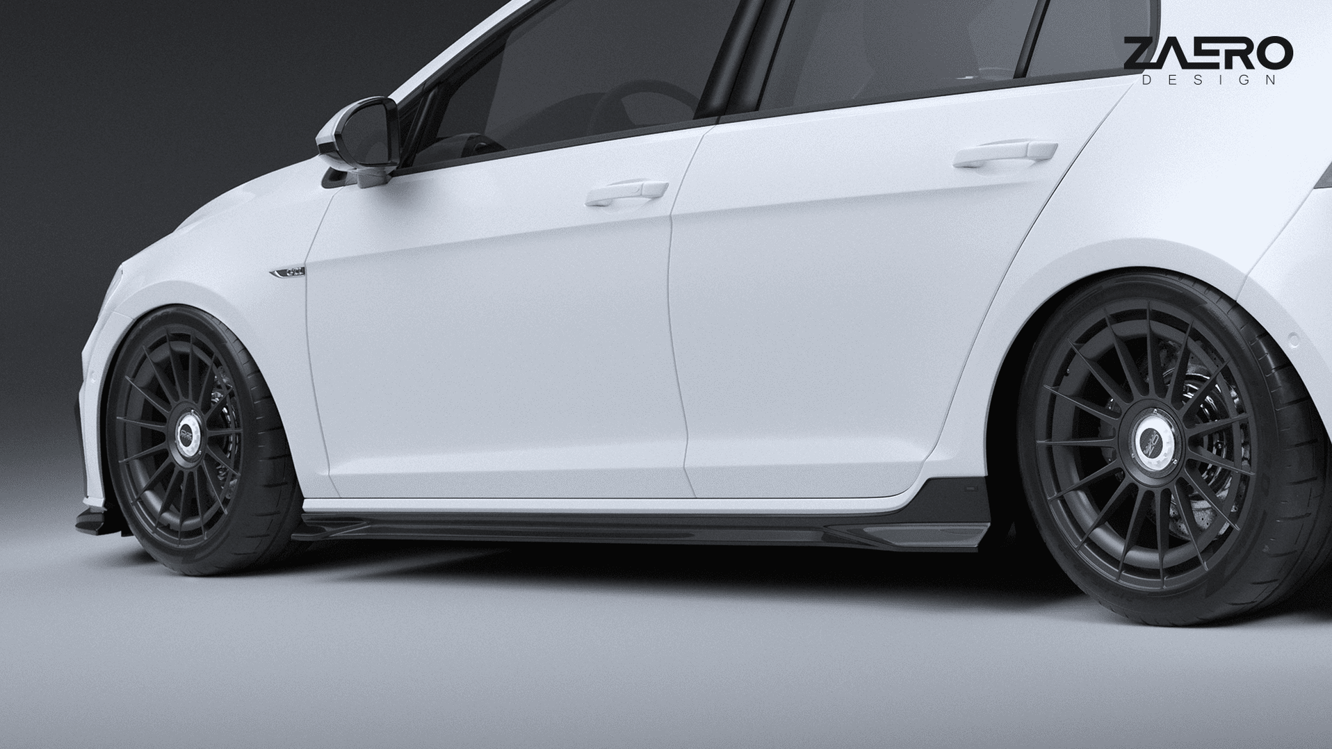 VW Golf, Golf GTI & Golf R Mk7 / Mk7.5 EVO-1 Gloss Black Side Skirts ...