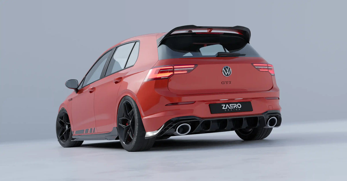 VW Golf GTI Clubsport Mk8 EVO-1 Gloss Black Rear Diffuser — ZAERO Design UK