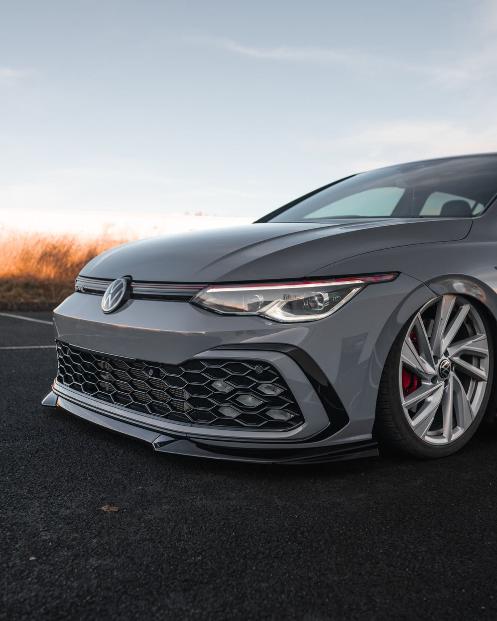 VW Golf R-Line & Golf GTI Mk8 EVO-1 Gloss Black Front Splitter by ZAERO ...