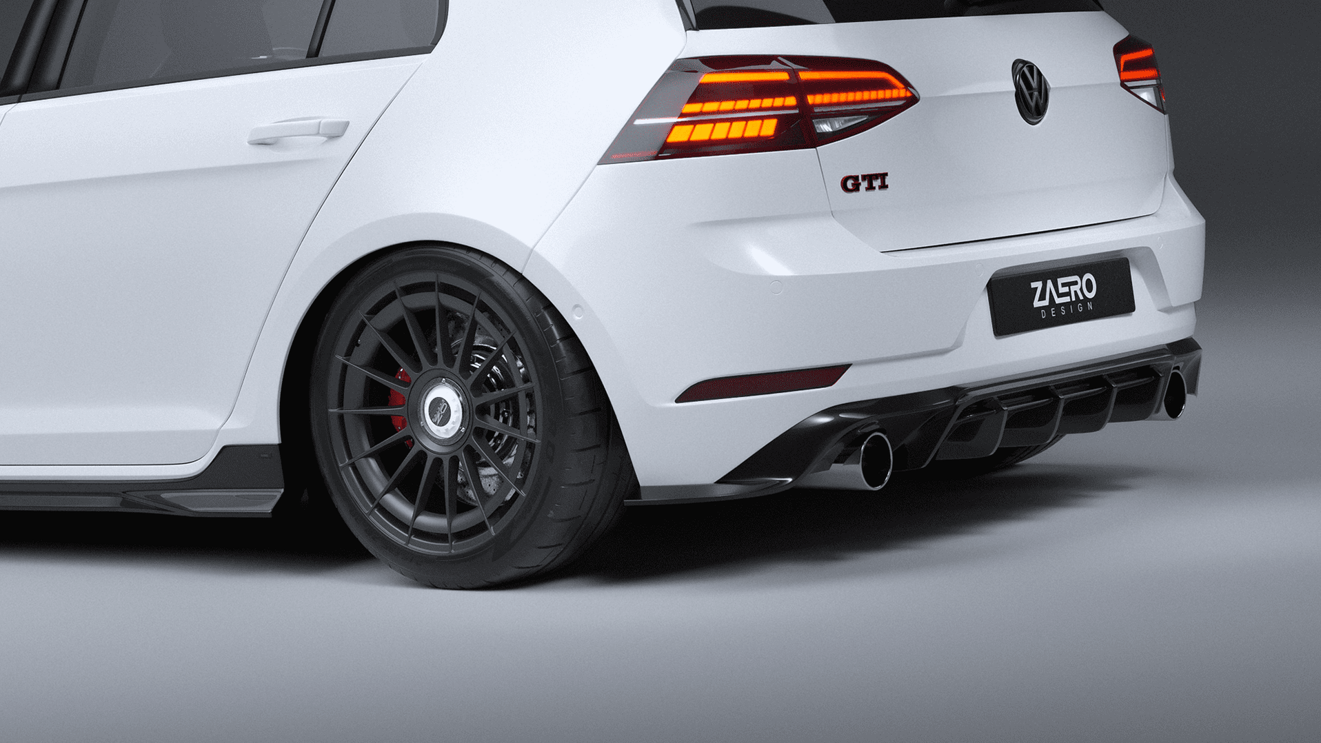 VW Golf GTI Mk7.5 EVO-1 Gloss Black Rear Diffuser — ZAERO Design UK