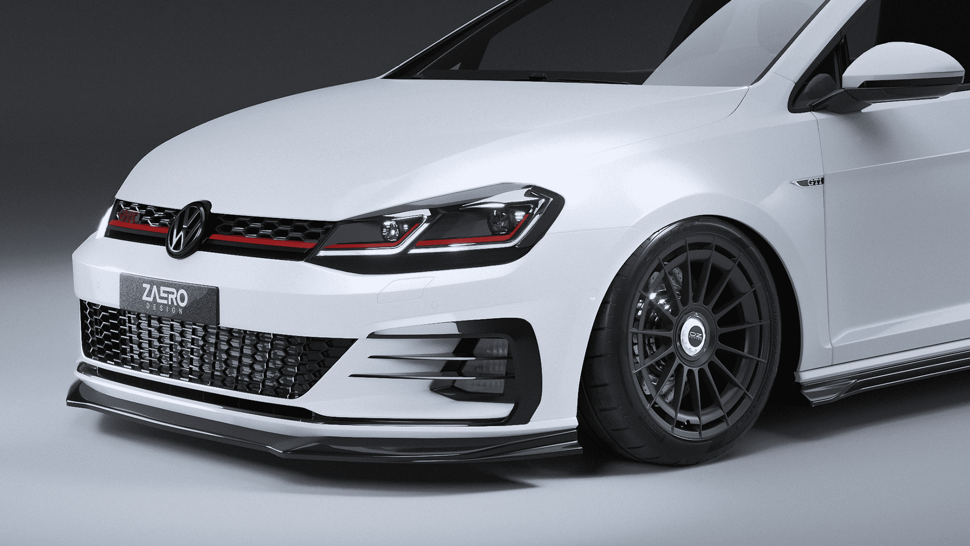 VW Golf GTI & Golf GTD Mk7.5 EVO-1 Gloss Black Front Splitter — ZAERO Design UK