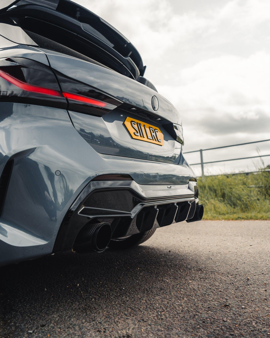 BMW M135i 128ti 120d 120i Dual Exit F40 EVO-1 Gloss Black Rear Diffuse ...